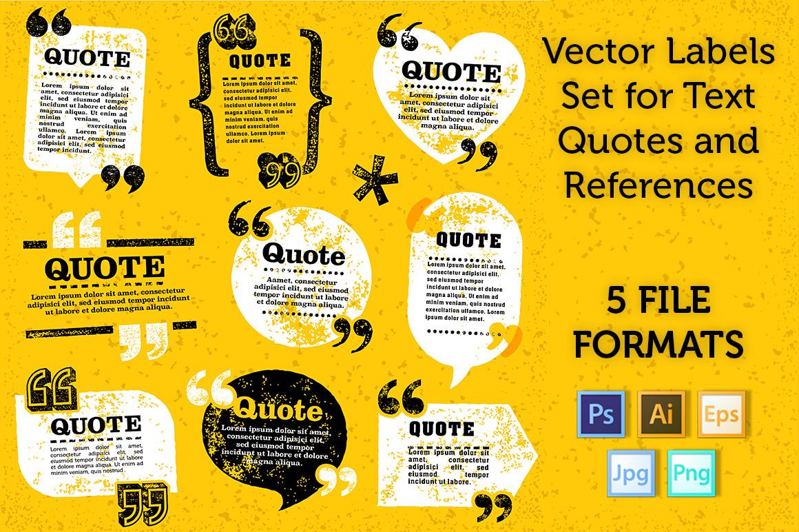 Quote Labels Vector set 4, an Illustration by Pingebat