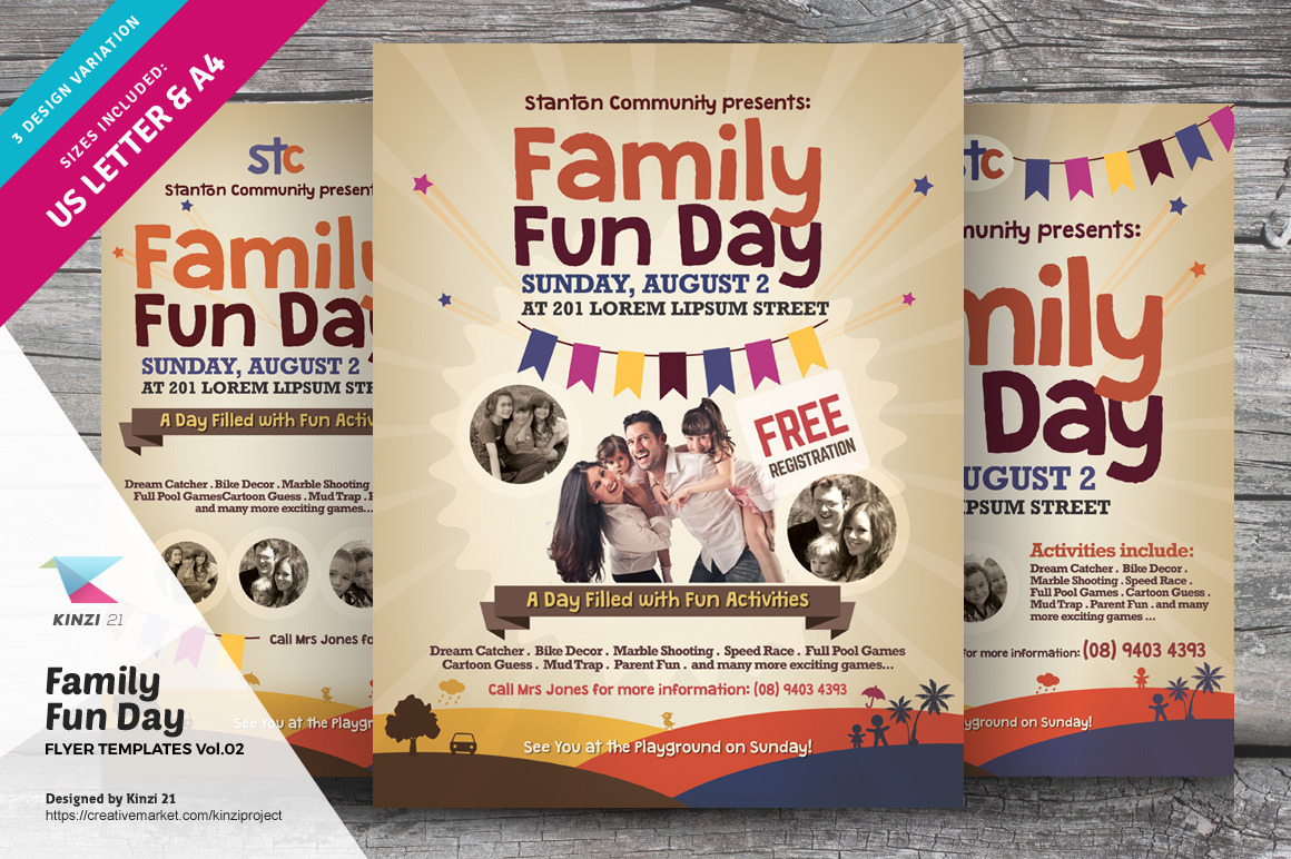 Family Fun Day Flyers vol.02, a Flyer Template by kinzi21
