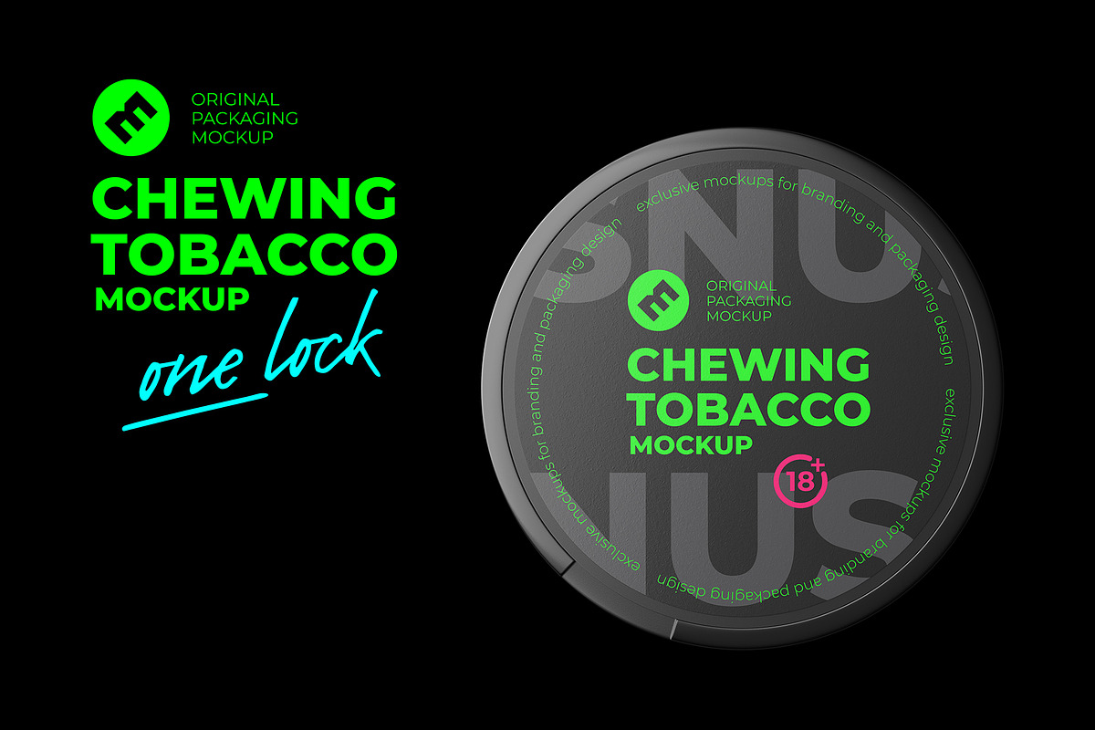 Snus Chewing Tobacco one lock 4 PSD, a Packaging Mockup by easymock 2