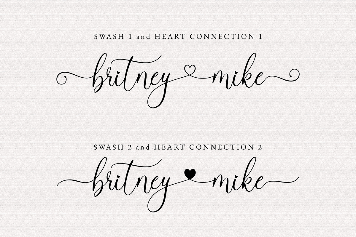 For Bestie - Heart Swash Font Script