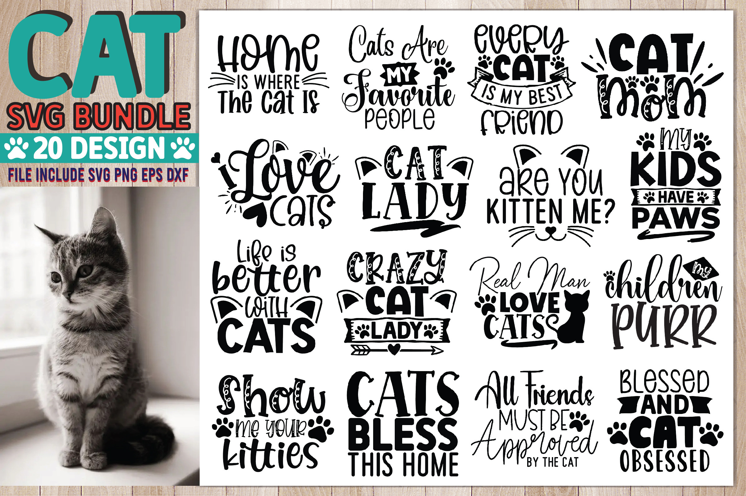 Cat SVG Bundle | Illustrations ~ Creative Market