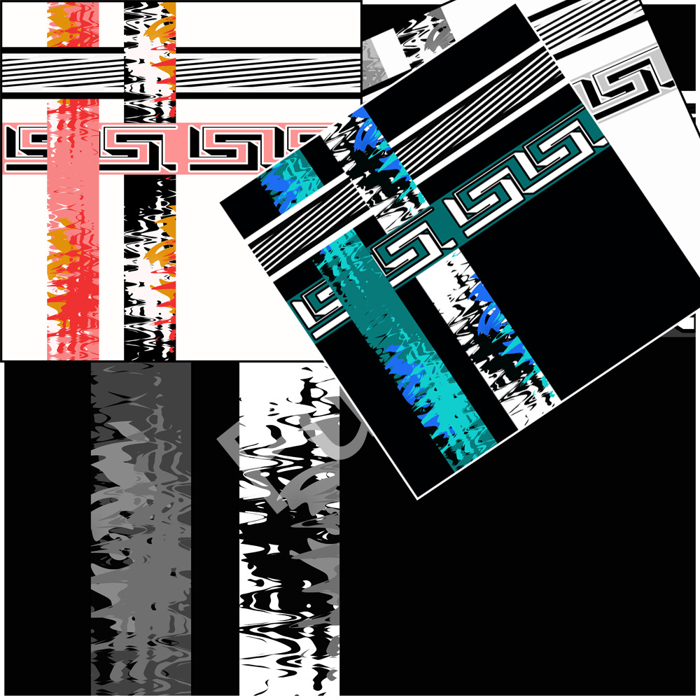 Art . Intertwining colored bands ., a Pattern Graphic by Futurel