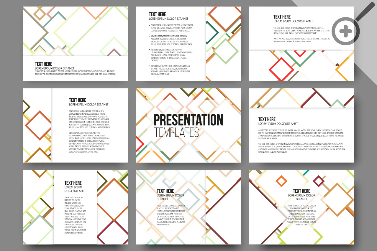 Set of 45 templates for presentation | Work Illustrations ~ Creative Market