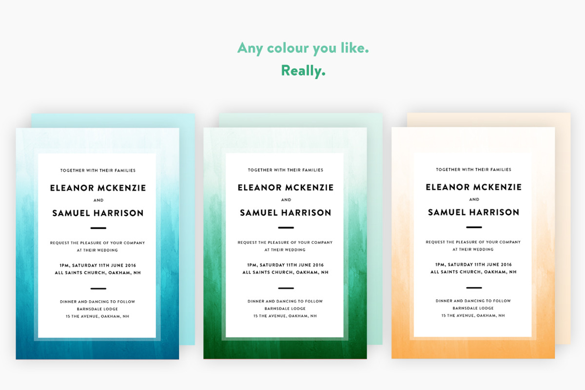 Ombre Watercolor Wedding Invite, an Invitation Template by Wednesday ...