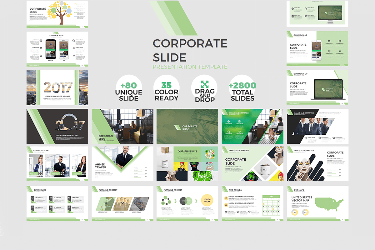 Corporate Slide Template, a Presentation Template by Slides-Store