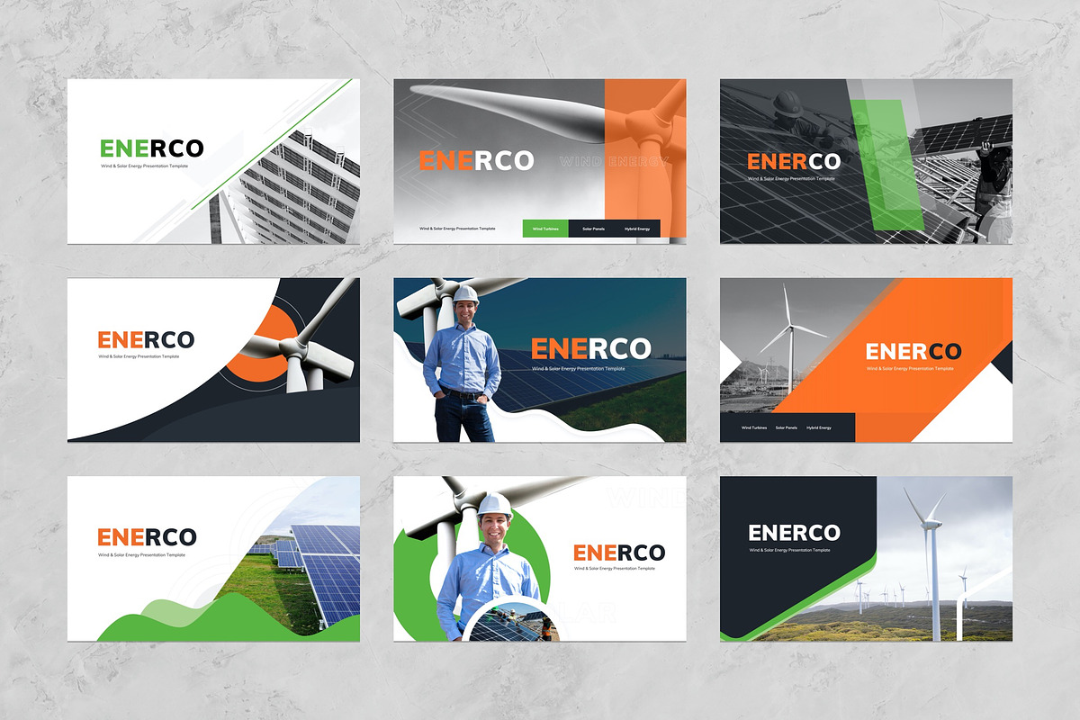 Wind & Solar Energy PowerPoint, a Presentation Template by Graphue