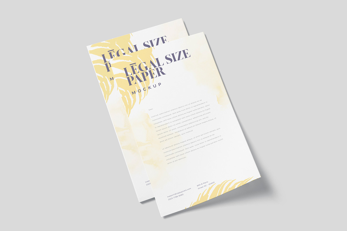 US Legal Size Paper Mockups, a Print Template by GfxFoundry