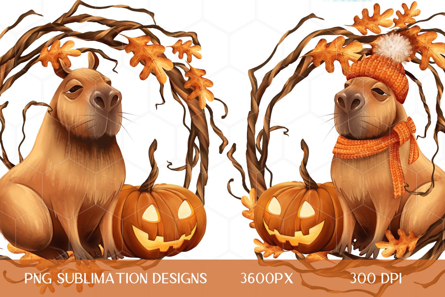 Halloween Capybara PNG sublimation, an Animal Illustration by Gribanessa