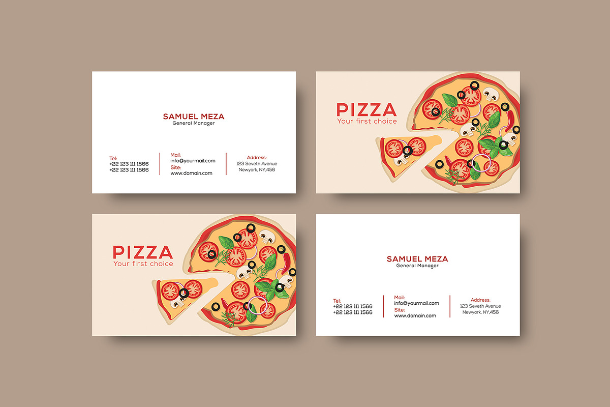 Pizza Shop Business Card, a Business Card Template by Smashing_Studio