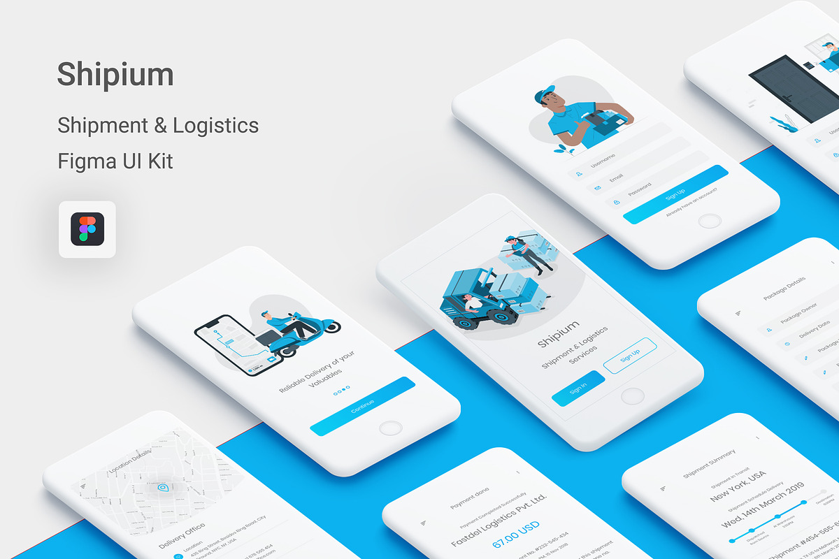 Shipment & Logistics Figma App, an UI Kit Template by themelove