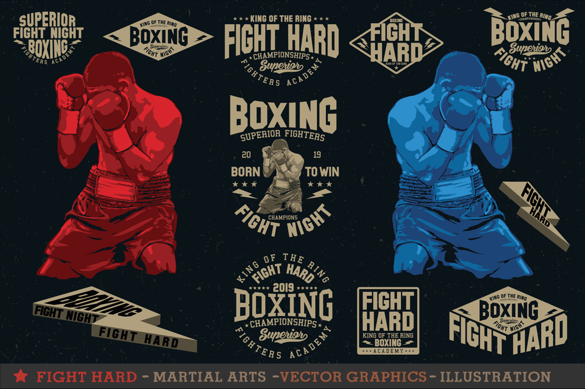 FIGHT HARD, a Sport Illustration by Artistic & Unique