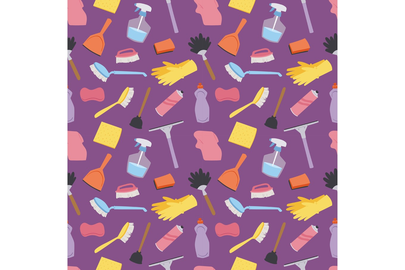 House cleaning service domestic tools houseowner seamless pattern ...