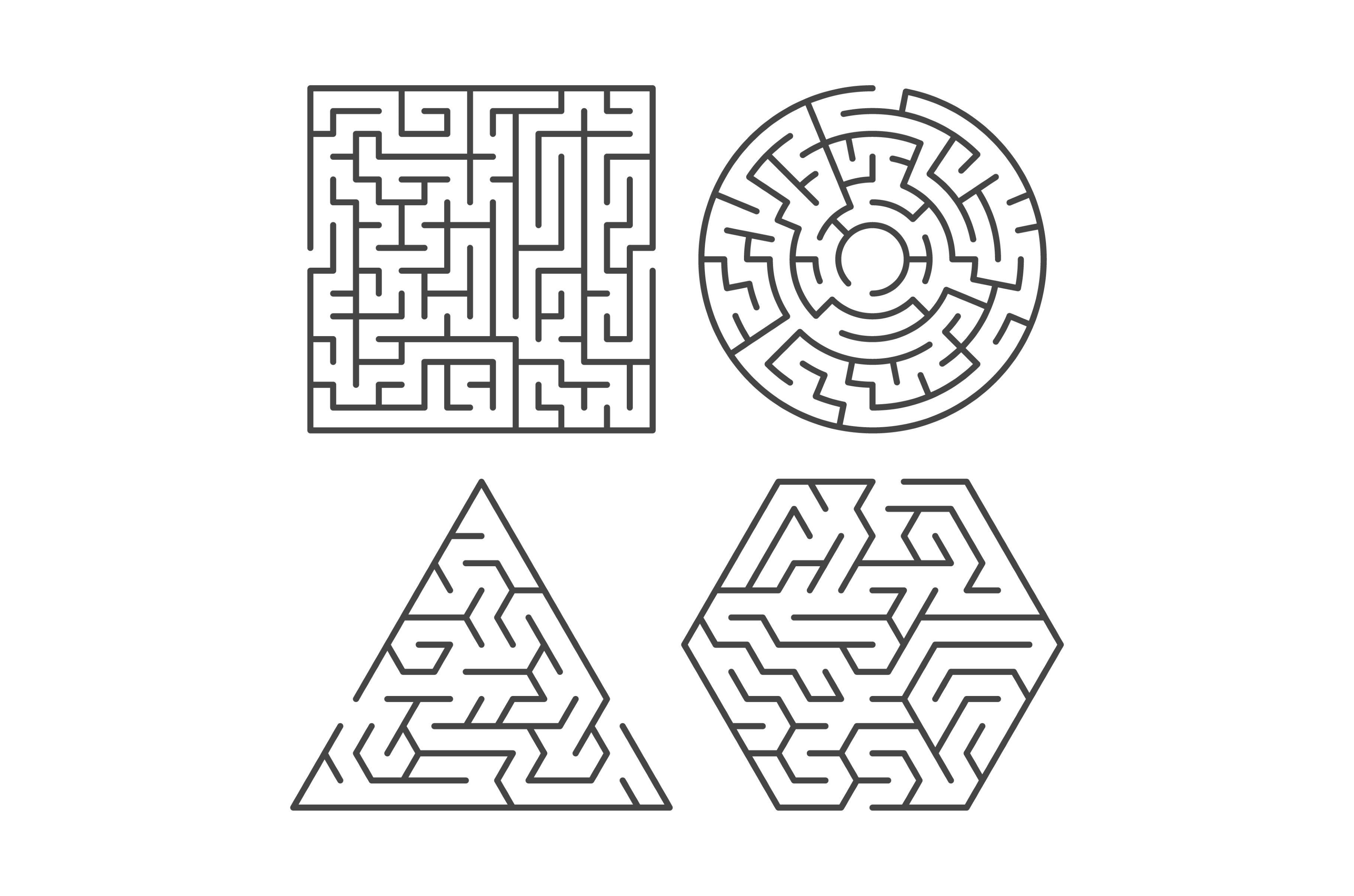 Maze game ways. Outlines puzzles, an Object Graphic by Vectorbuum ...