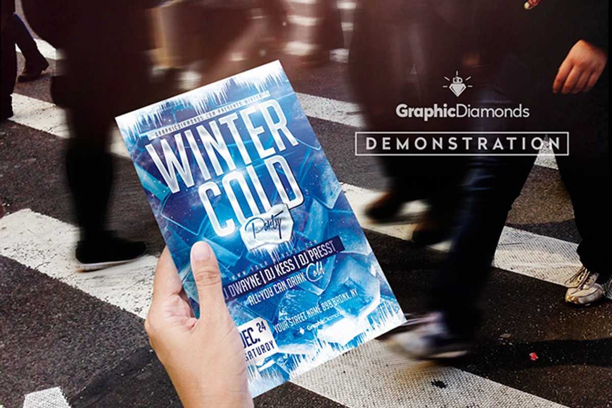 Cold Winter Flyer PSD, a Flyer Template by GraphicDiamonds