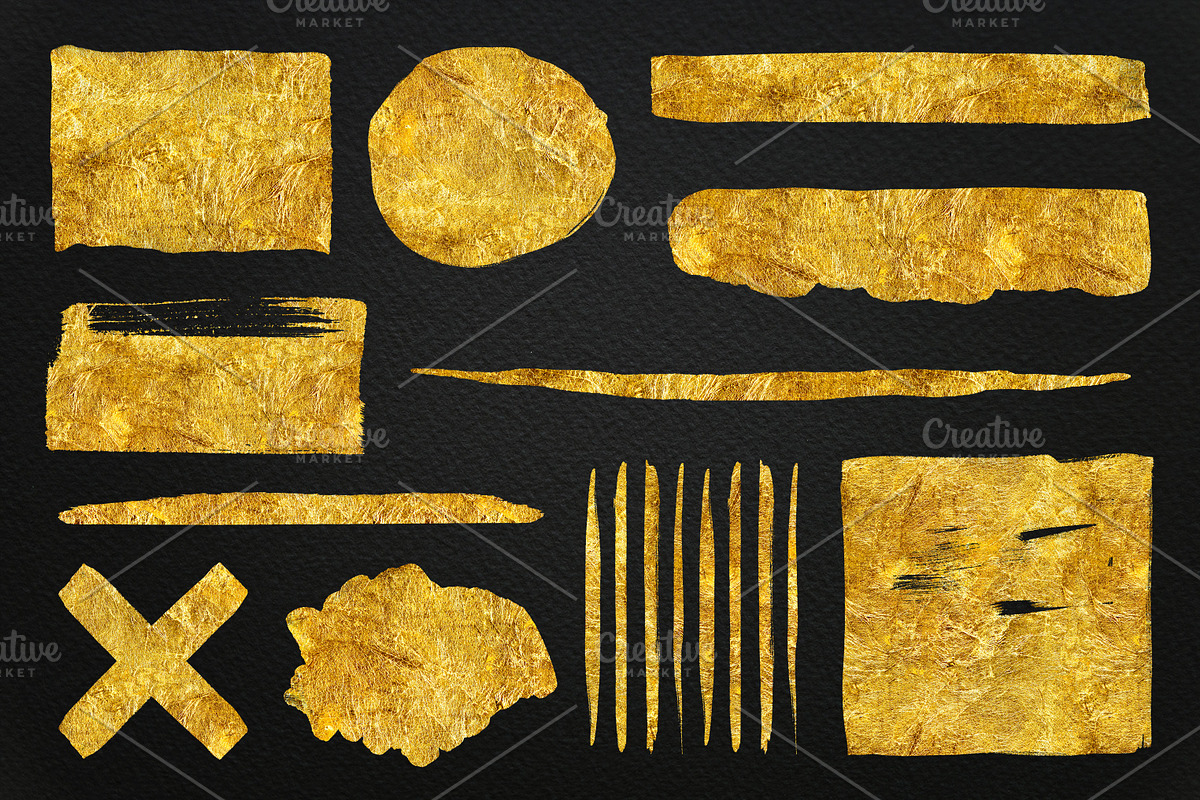 50+ Gold Foil Elements, an Object Graphic by friday supply