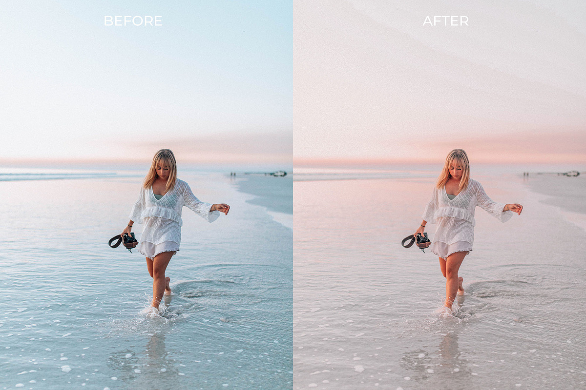 5 BEACH SUNSET LIGHTROOM PRESETS, an Action Add-On by Emma Kate Creative