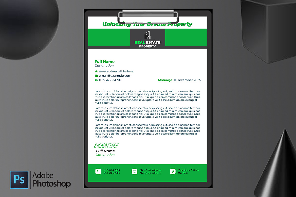 A4 Letterhead Template PSD