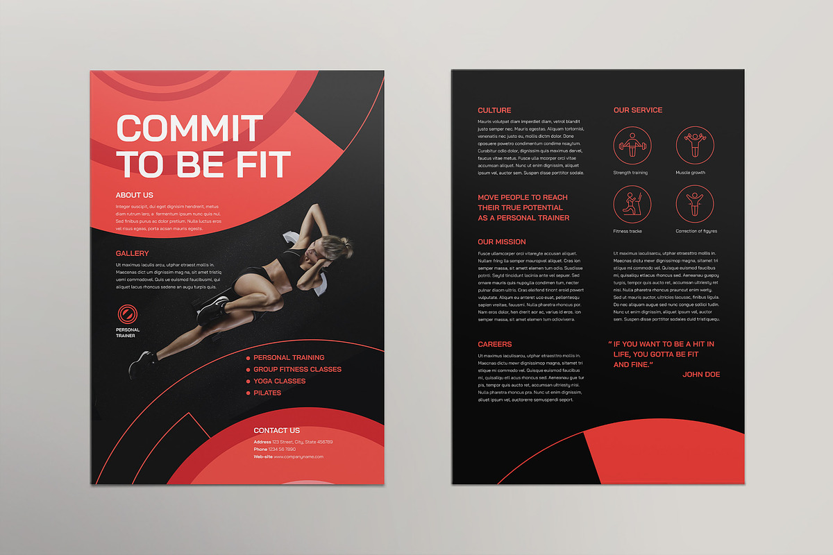 Personal Trainer Print Pack, a Poster Template by TemplatesNow!