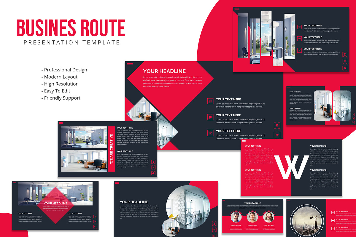 Business Route Google Slides, a Presentation Template by Creative Slides