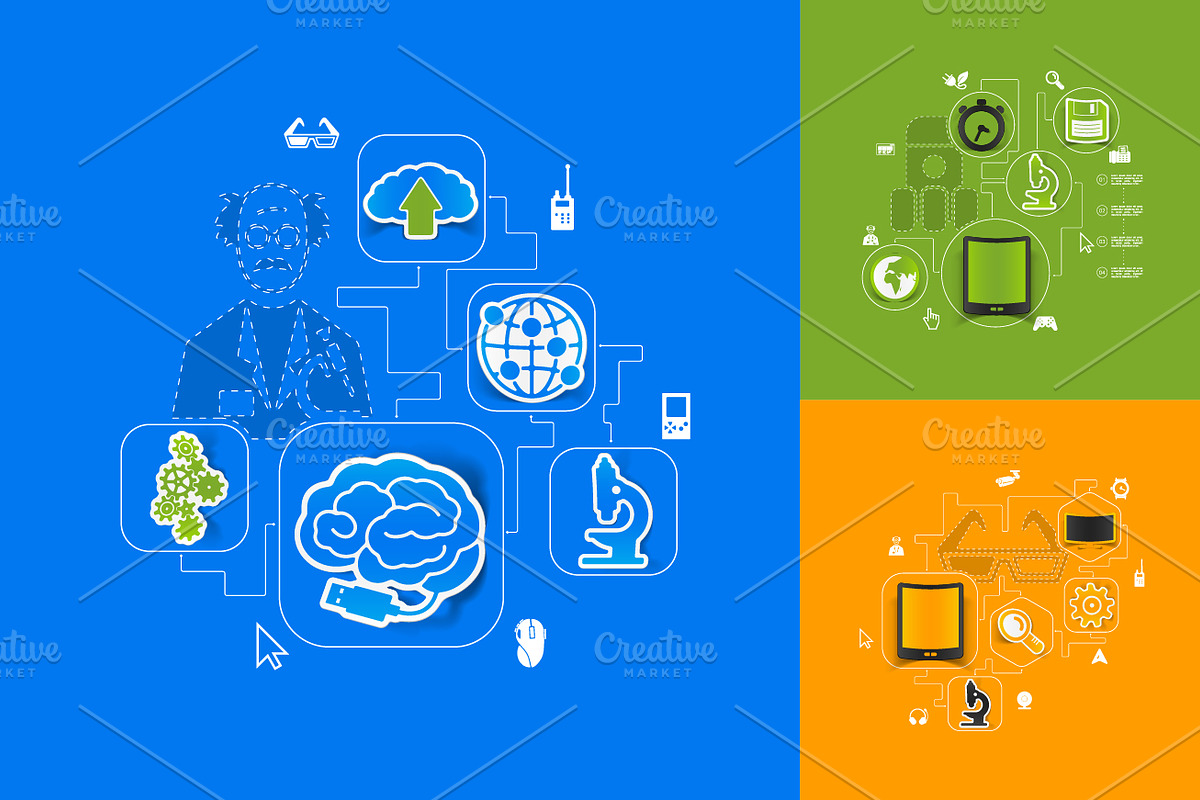 9 technology sticker infographics, a Presentation Template by Palau