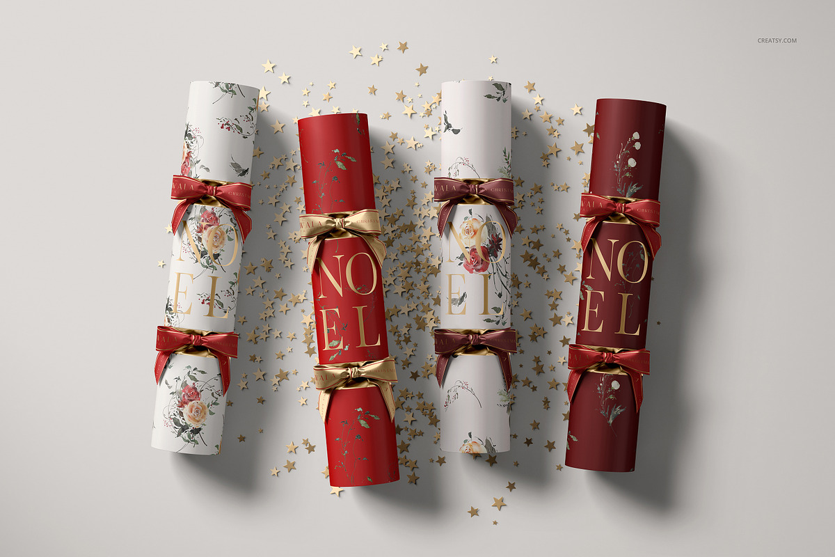 Christmas Cracker Mockup Set, a Packaging Mockup by creatsy5
