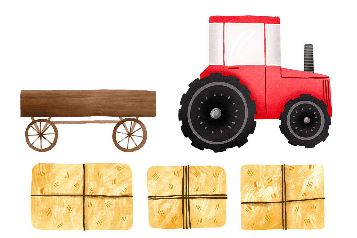 Animal farm set of elements. Farm, an Animal Illustration by the_myro