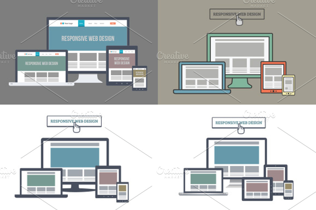 Responsive Web Mockup Set, an iPhone Mockup by Seyyahil