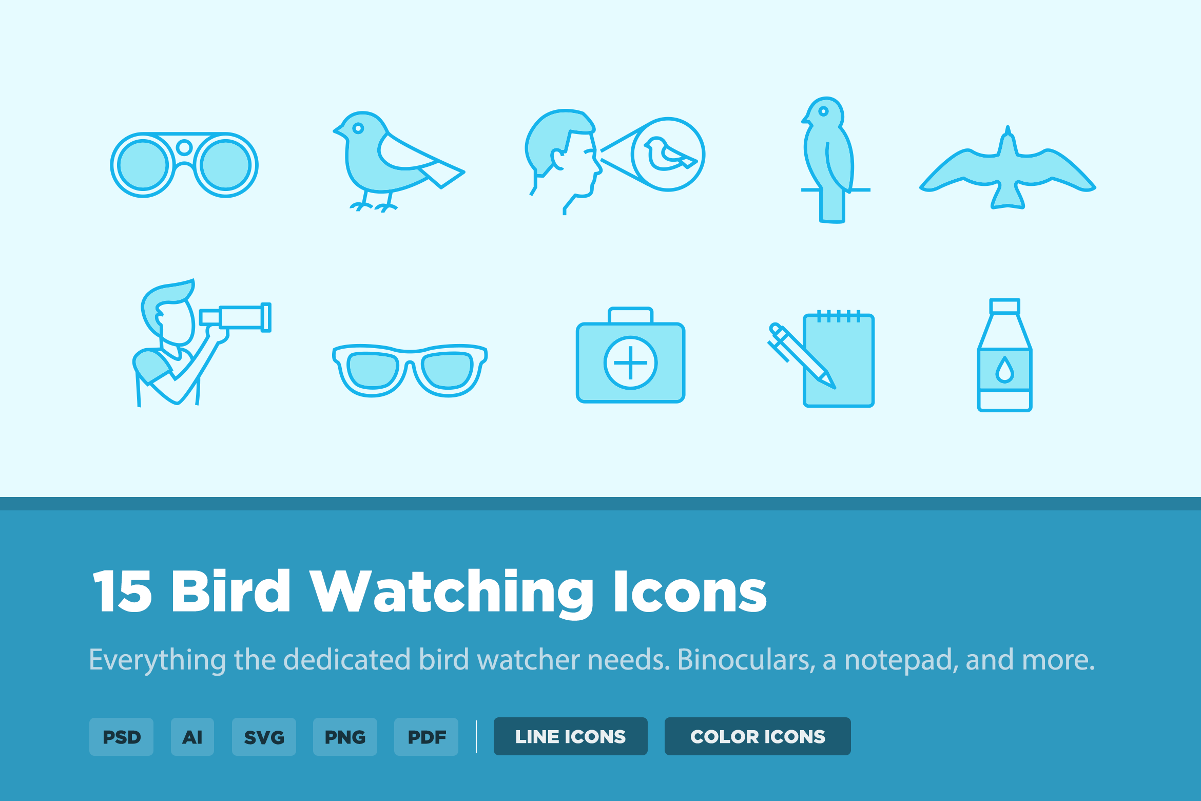 15 Bird Watching Icons, an Icon by Creative VIP
