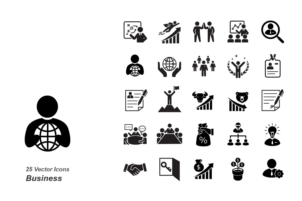 Business glyph vector icons, an Icon by Jisun Park
