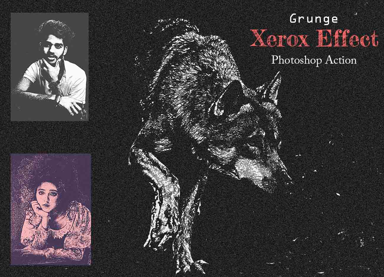 Grunge Xerox Effect Photoshop Action, an Action Add-On by Studio Retouch