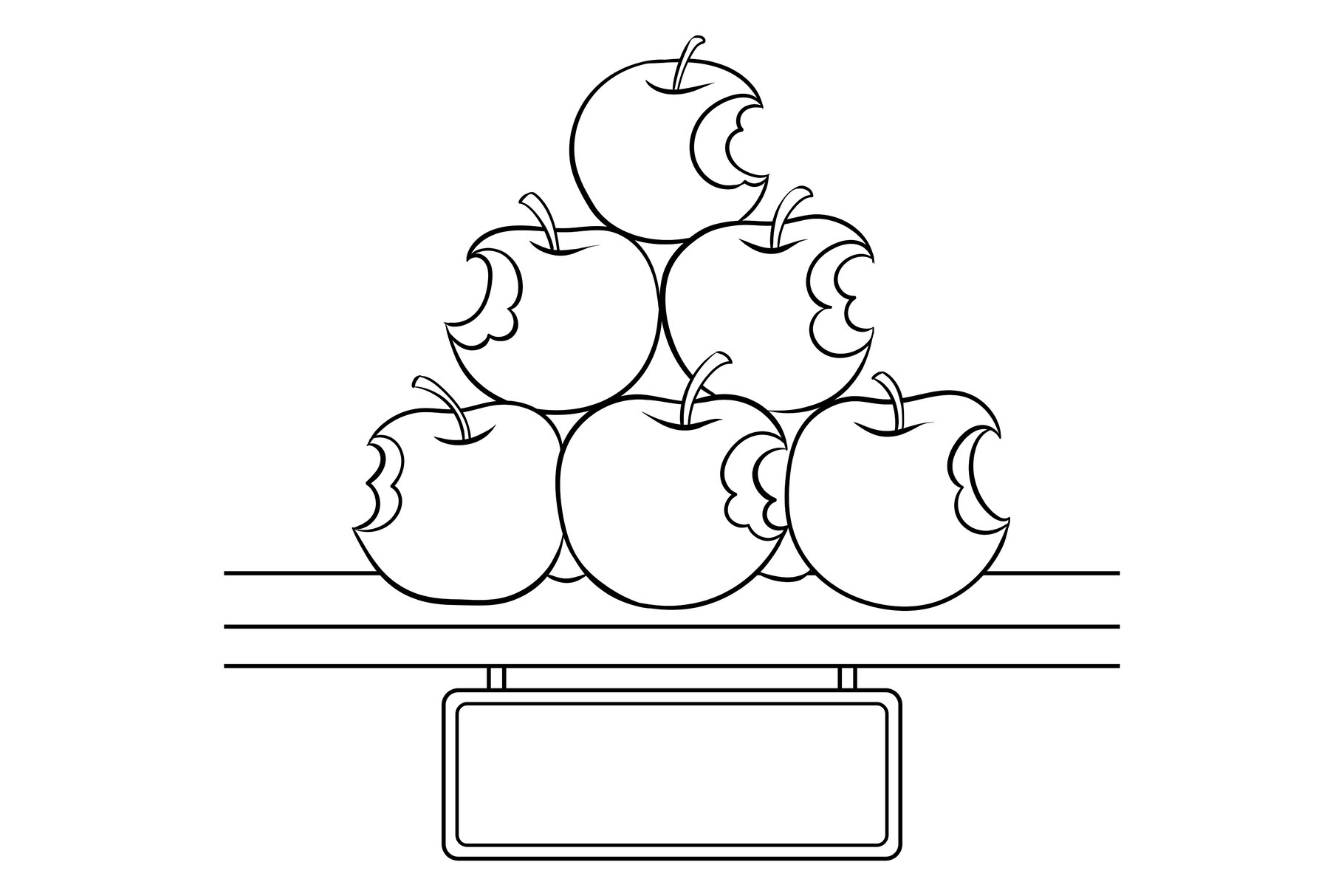 Bitten apples sale coloring book vector | Decorative Illustrations ...