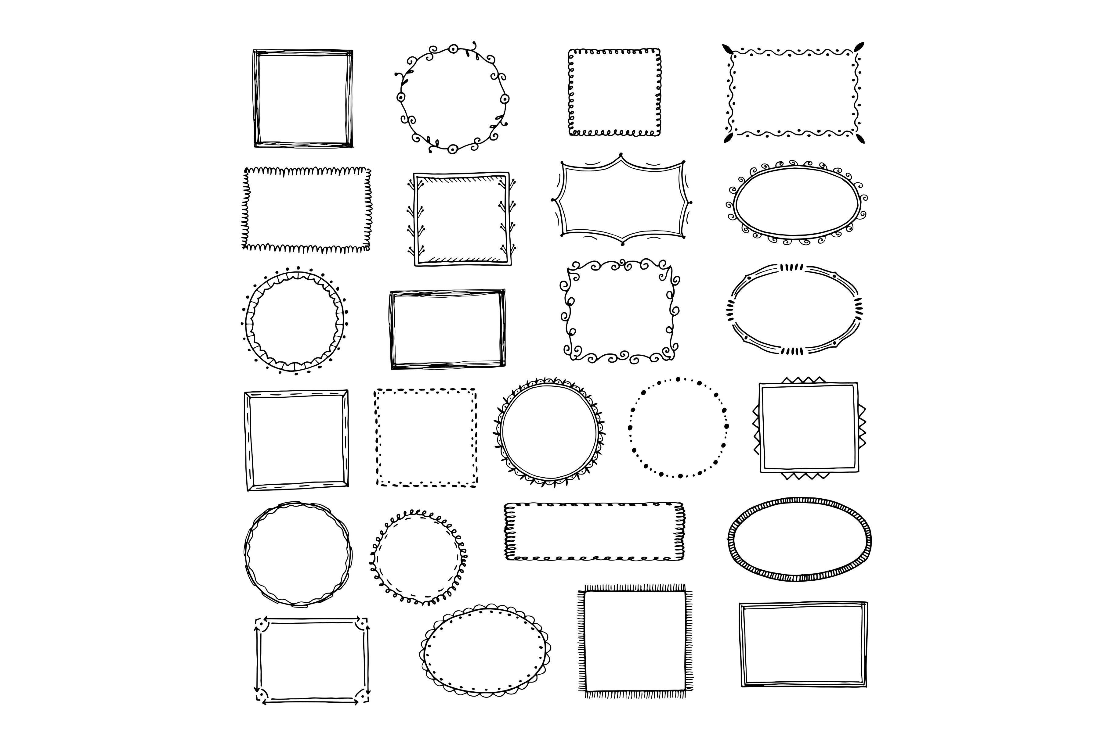 Doodle frames. Square borders sketch, a Background Graphic by Valerie ...