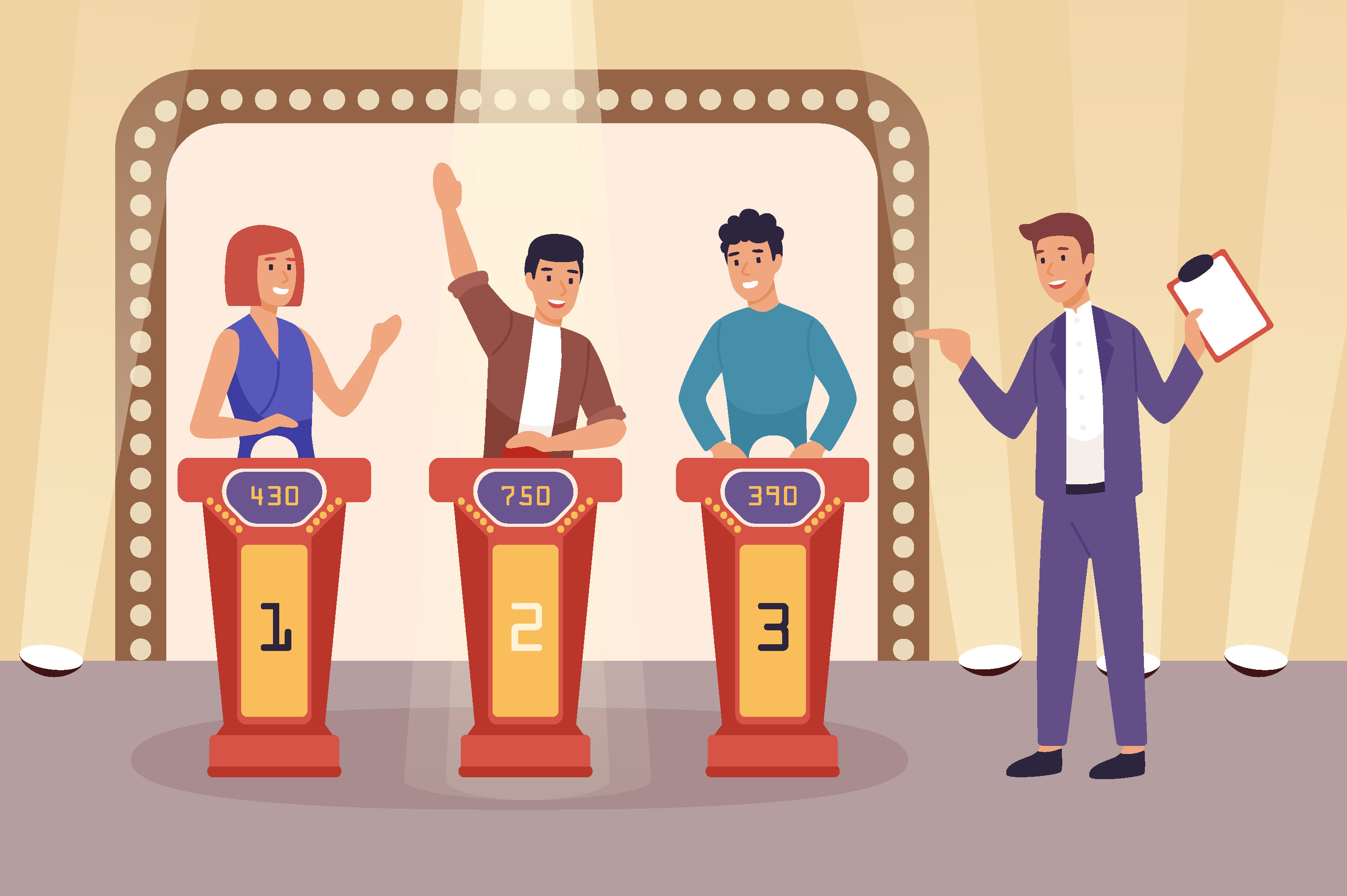 TV quiz show, an Education Illustration by Good Studio