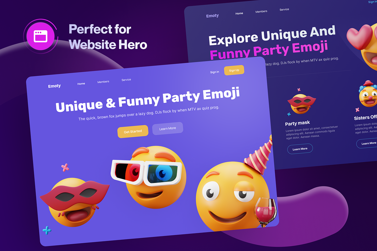 Emoty - 3D Party Emoji, a Characters & Person 3D Model by Illustraly Design