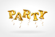 party vector Gold letter balloon, a Graphic by Rommeo79