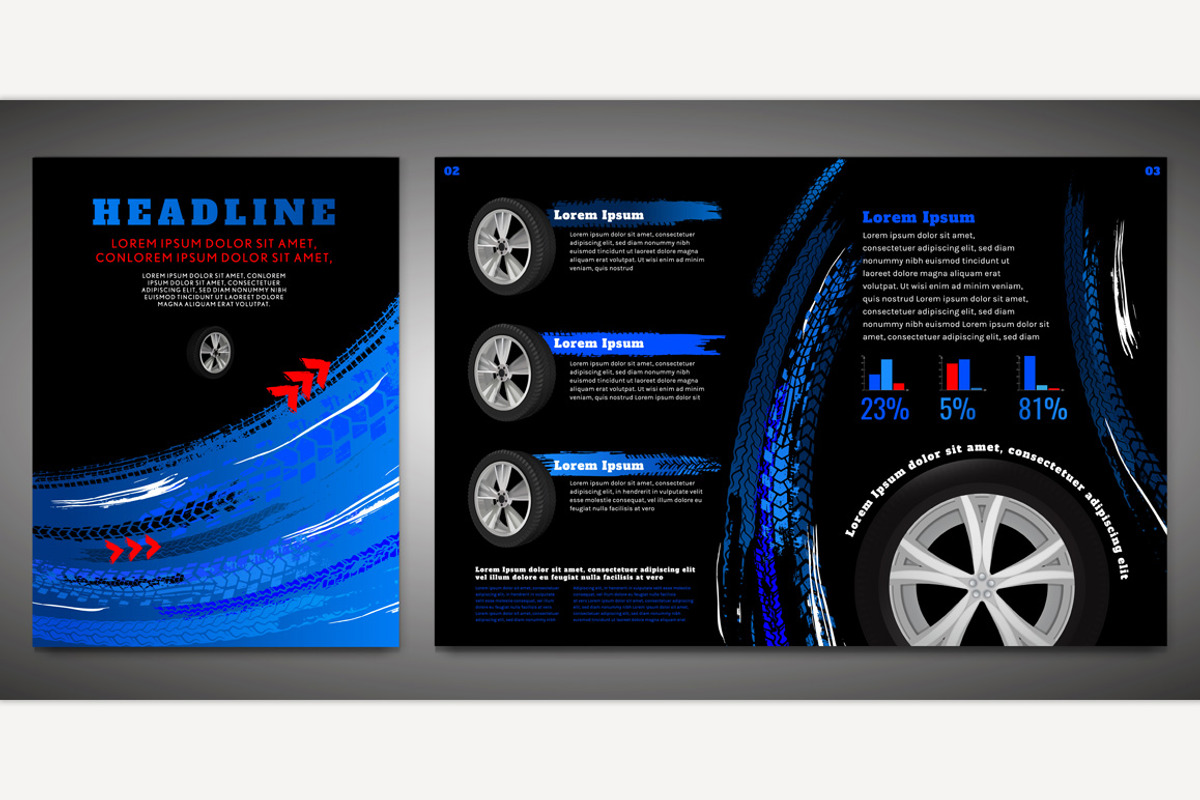 Vector automotive brochure template, a Seasonal Illustration by Anna's ...