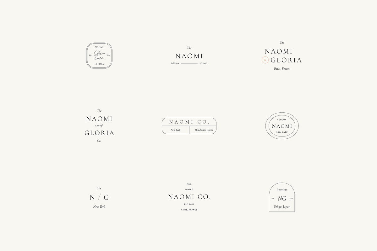 Naomi Minimal Logo Kit Ai,Eps,Psd, a Branding & Logo Template by Feel This