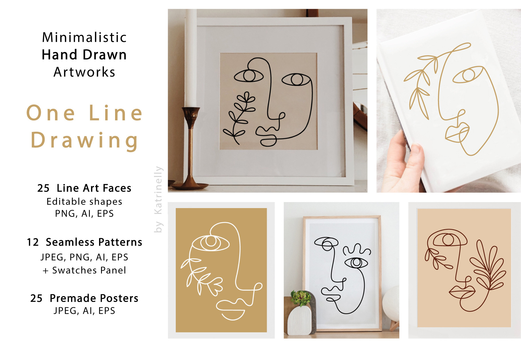 One Line Drawings & Patterns vol.2, a Graphic by Katrinelly