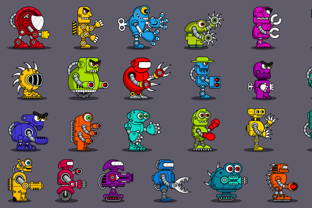 25 game humanoid robots, an Object Graphic by Cruiz Studio