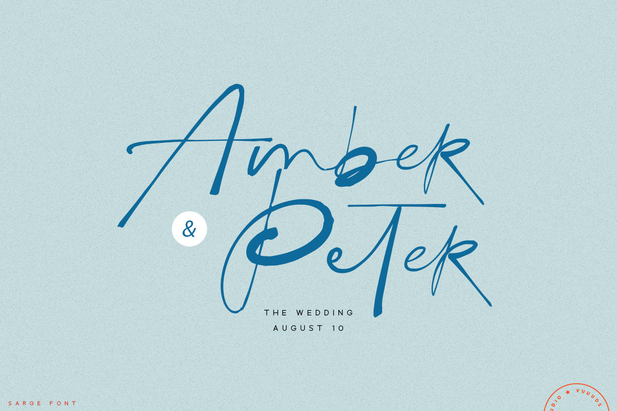 Sarge Font, a Script Font by vuuuds