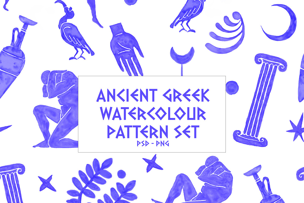 Ancient Greek Illustrations Set, a Pattern Graphic by La Caleya patterns