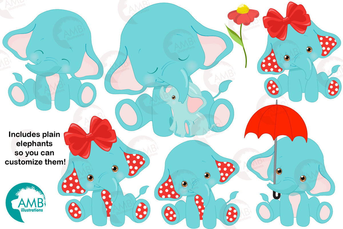 Elephant baby bundle, AMB-2273, an Animal Illustration by ...