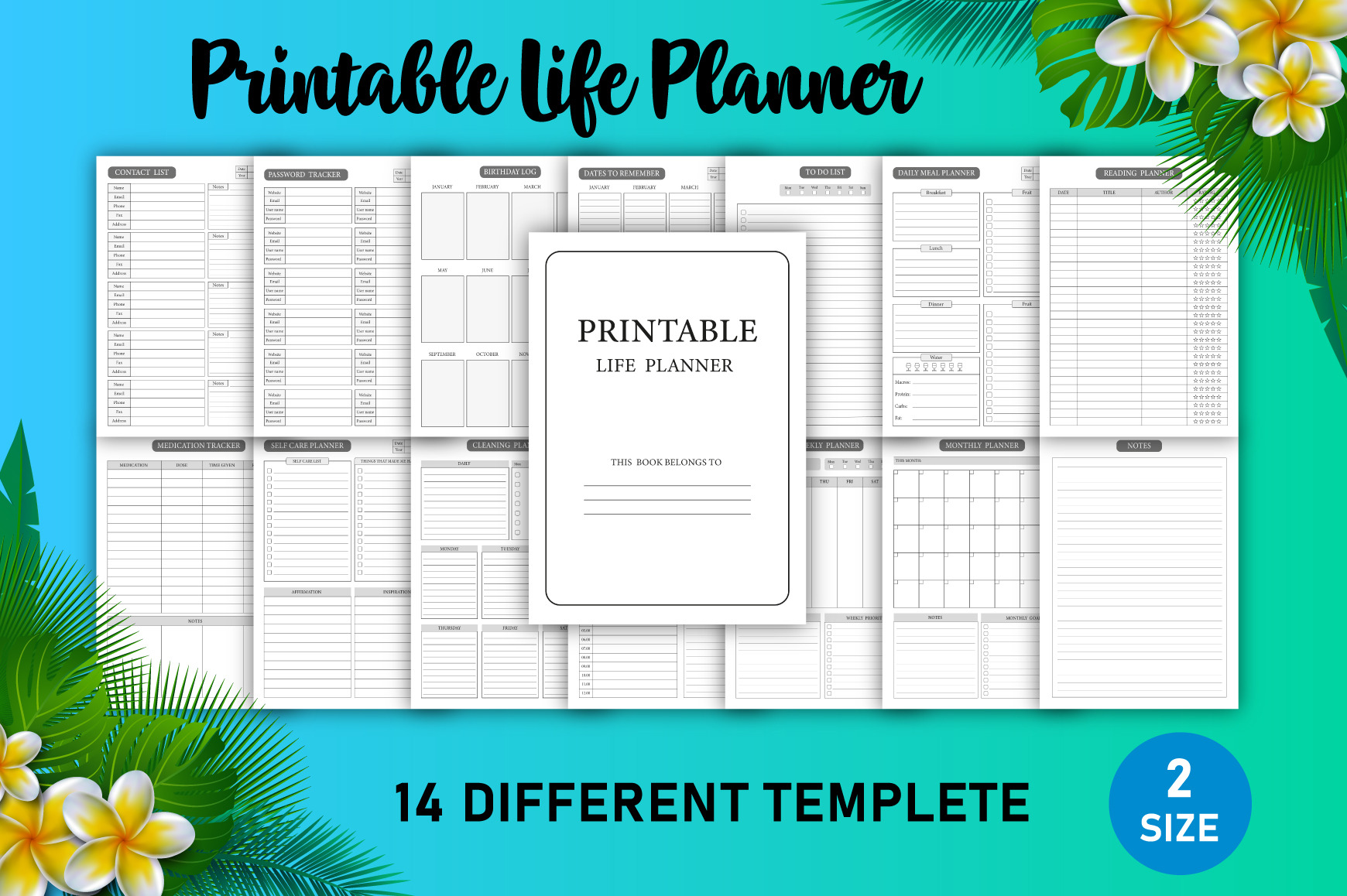 Printable life planner Editable