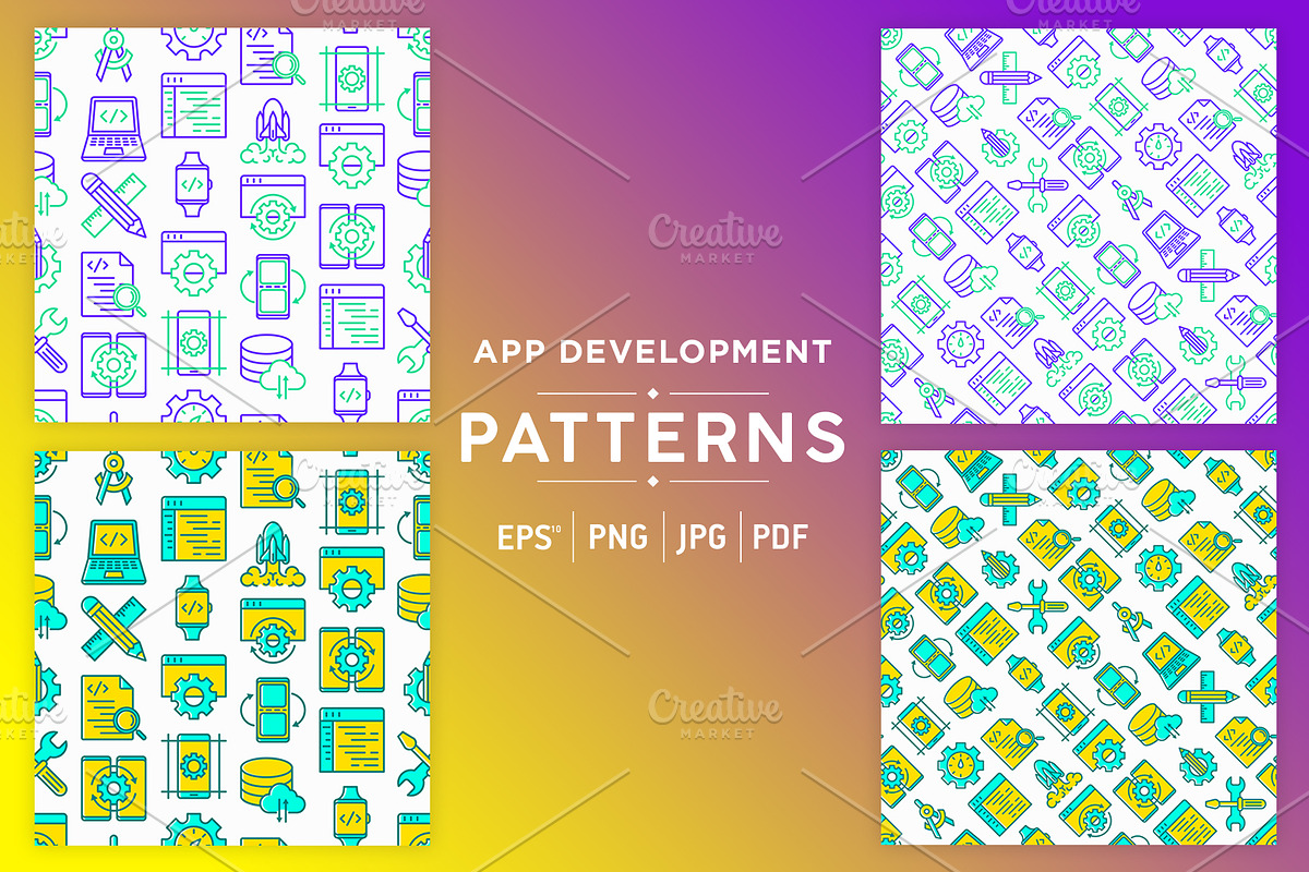 App Development Patterns Collection, a Pattern Graphic by Alex Blogoodf