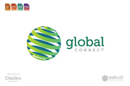 Global One Earth Logo Template, a Branding & Logo Template by WebCraft