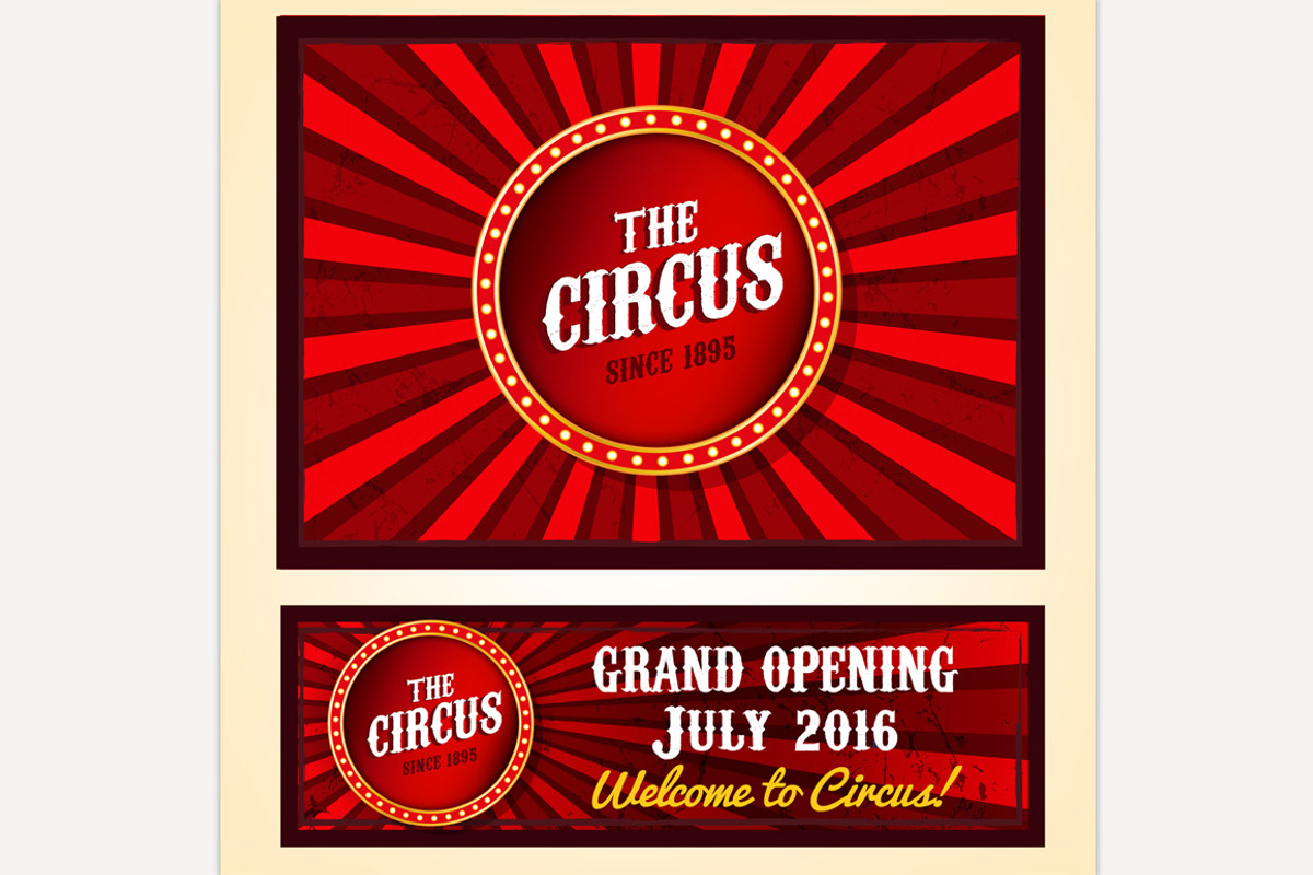 Vector Circus Banners, a Decorative Illustration by Anna's Shop