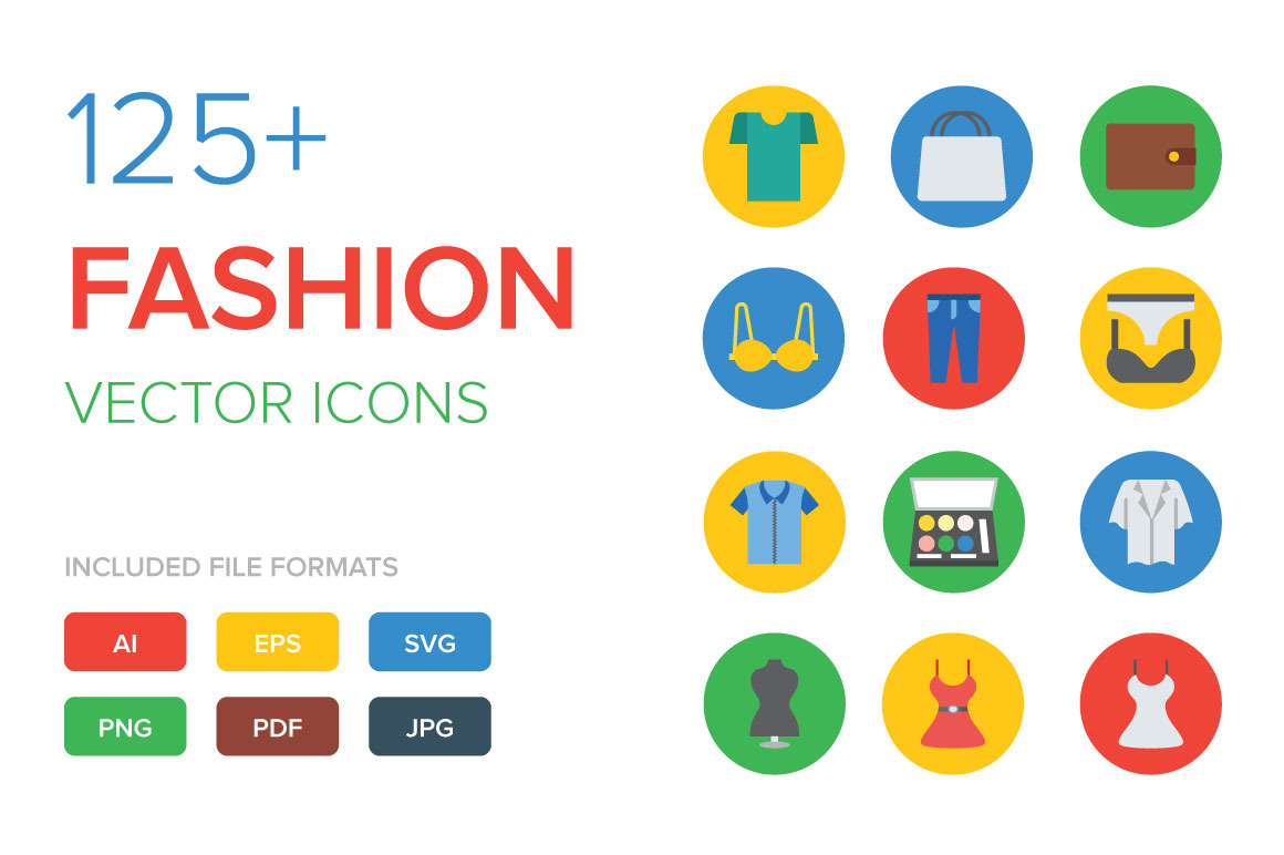 125+ Fashion Vector Icons, an Icon by Creative Stall