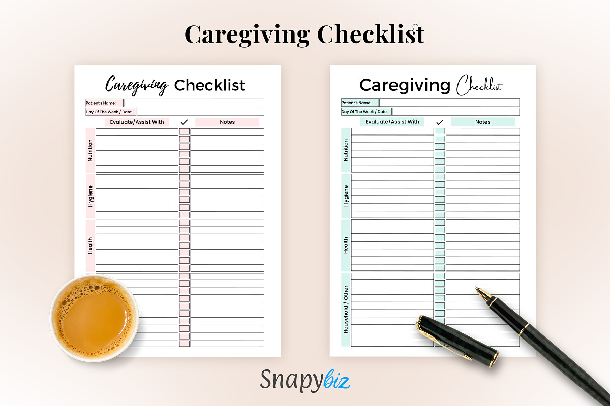 Editable Caregiving Checklist