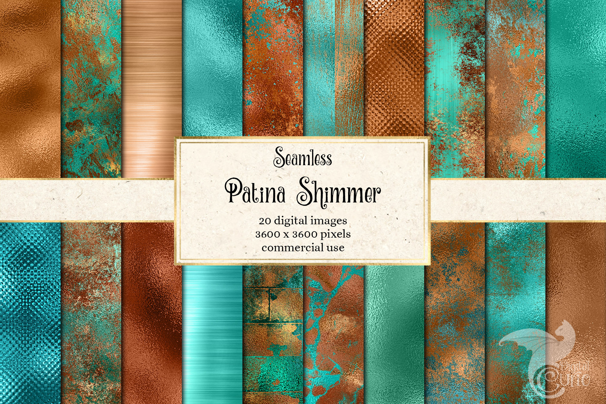 Patina Shimmer Digital Paper, a Texture Graphic by Digital Curio