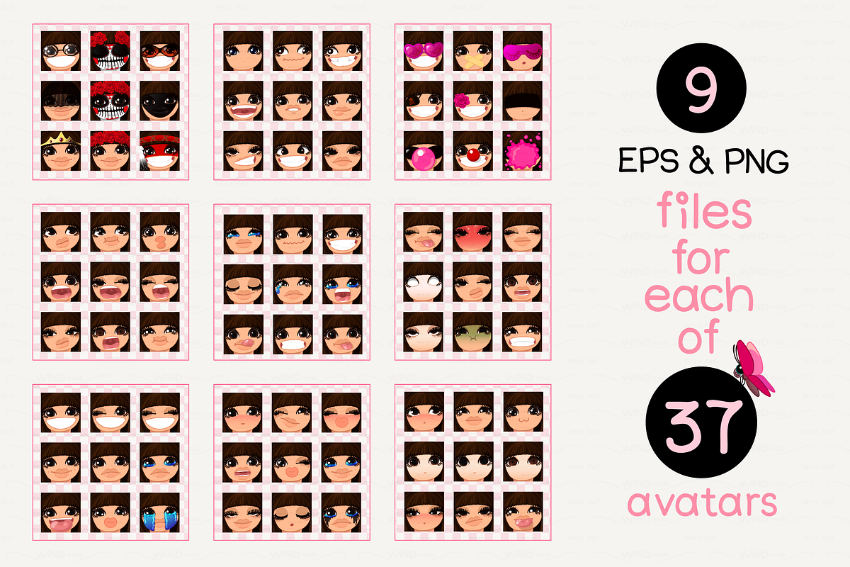 vector BIG avatars SET, a Templates & Theme by WINDmade